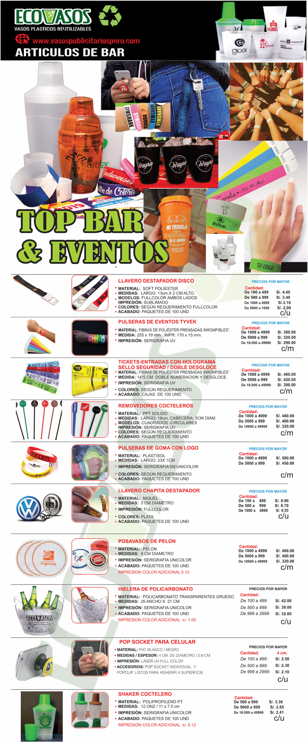 Productos Complementarios - Ecovasos Perú