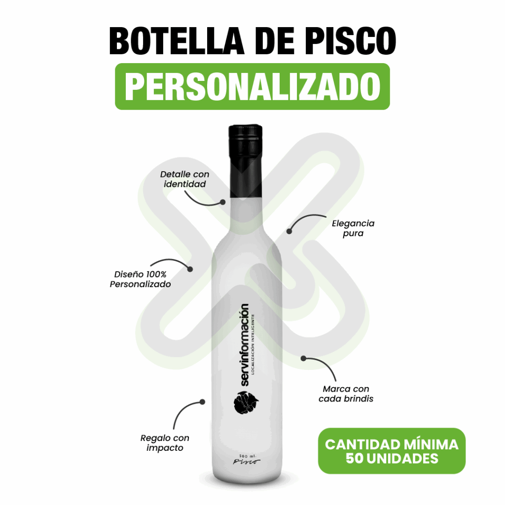 BOTELLA DE PISCO PERSONALIZADO - Ecovasos Perú